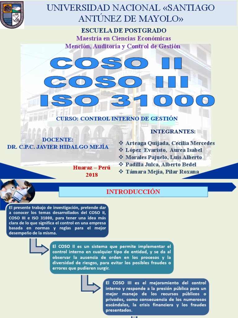 GRUPO 1 - DIAPOSITIVAS COSO II, III e ISO 31000.pdf | Información ...
