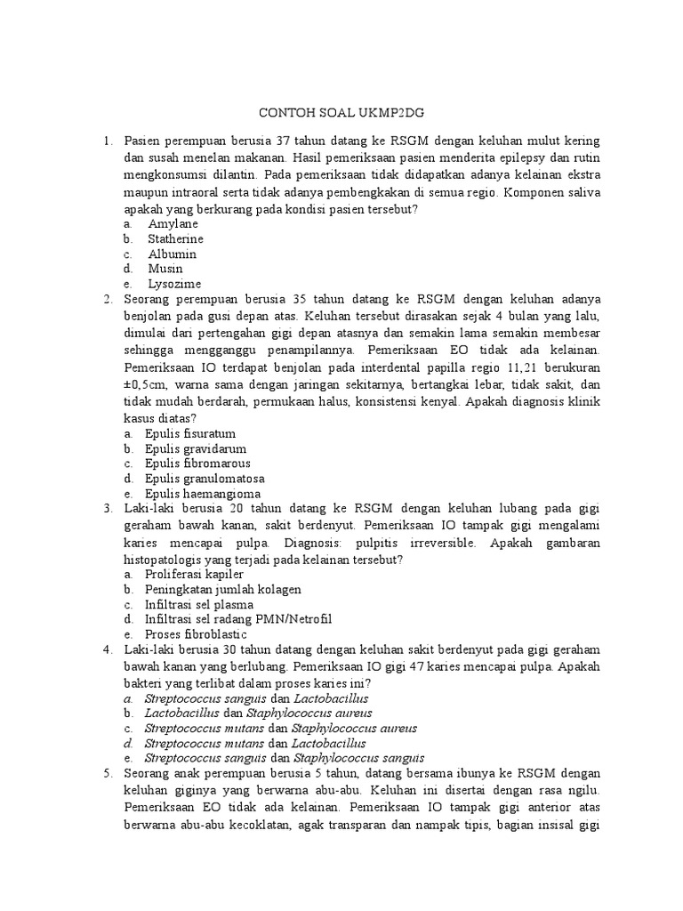 Contoh Soal Ukmp2dg-1 | PDF