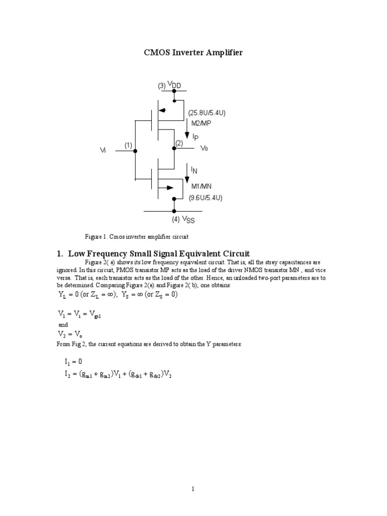 CMOS Inverter Amplifier:) 0 (Or Z Y) (Or Z 0 Y V V V V V | PDF | Cmos ...