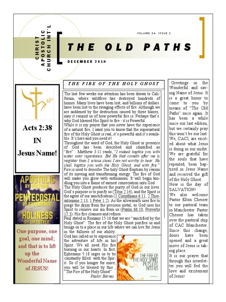 The Old Paths: December 2018 | PDF | Saint Peter | Christian Belief And ...