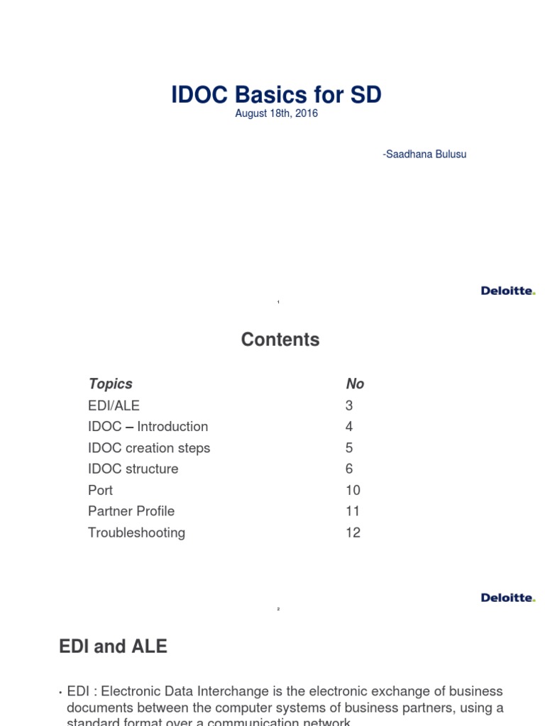 IDOC Basics | PDF | Electronic Data Interchange | Data