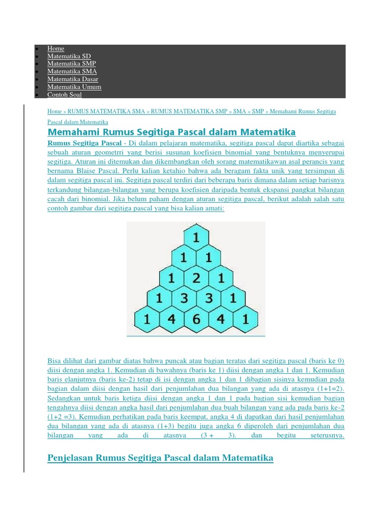 Segitiga Pascal | PDF
