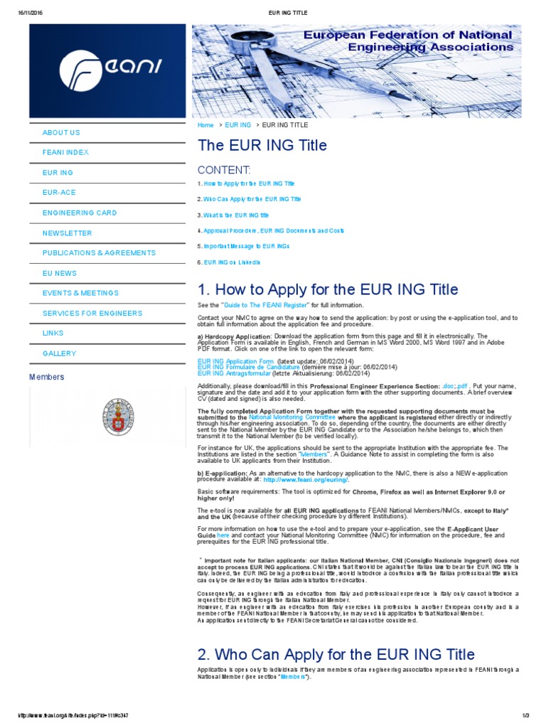 Eur Ing Title | PDF | Linked In | Engineering