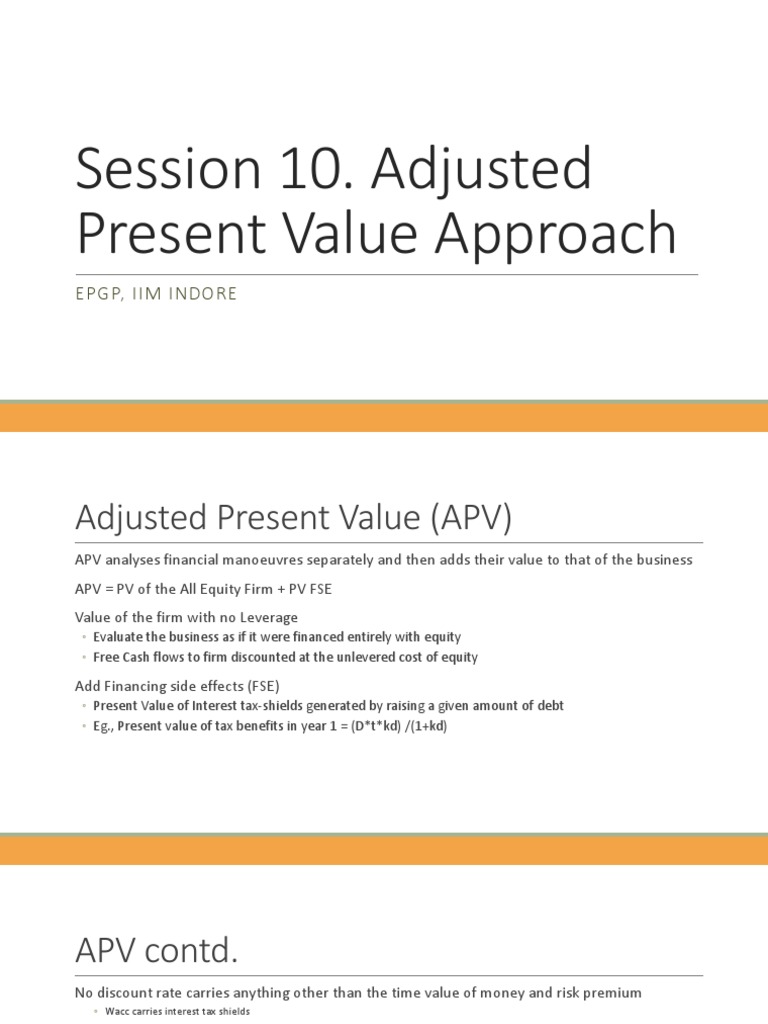 APV Analysis for EPGP Students | PDF | Business | Finance & Money ...