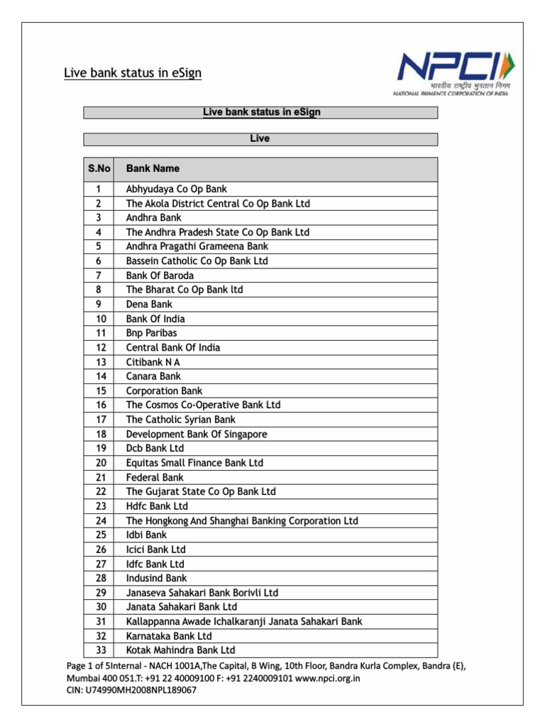 Live Bank Status in Esign Live | PDF