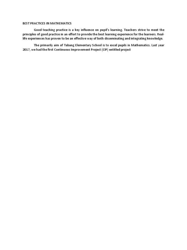 Effective Math Teaching Practices | PDF