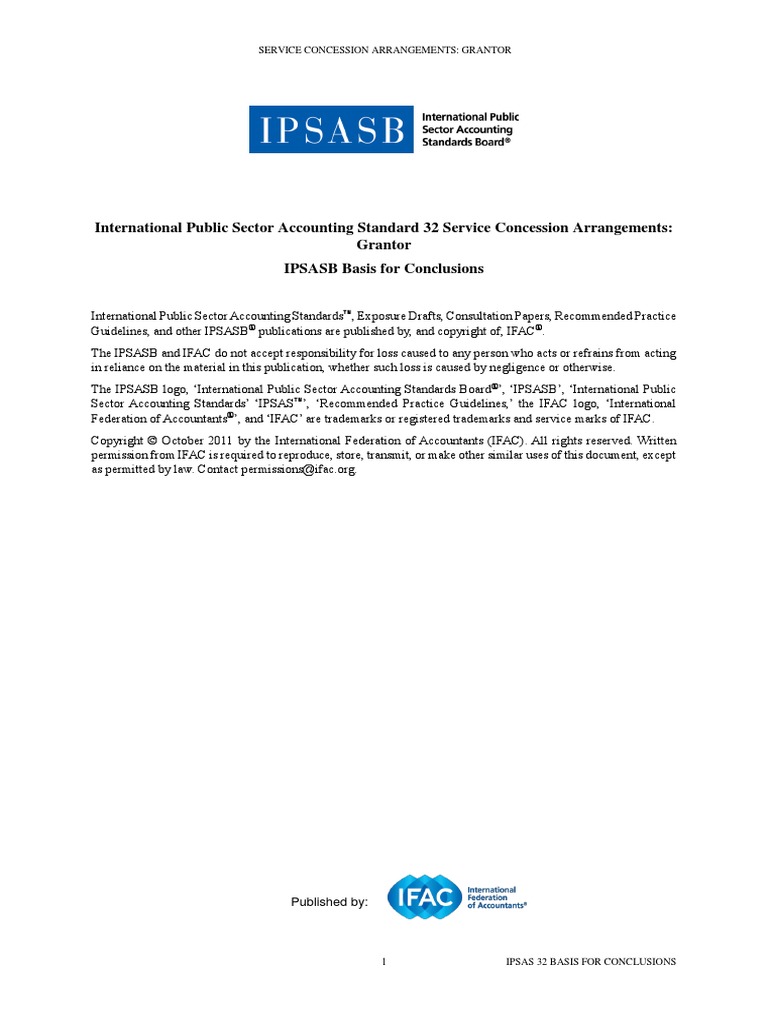 International Public Sector Accounting Standard 32 Service Concession ...