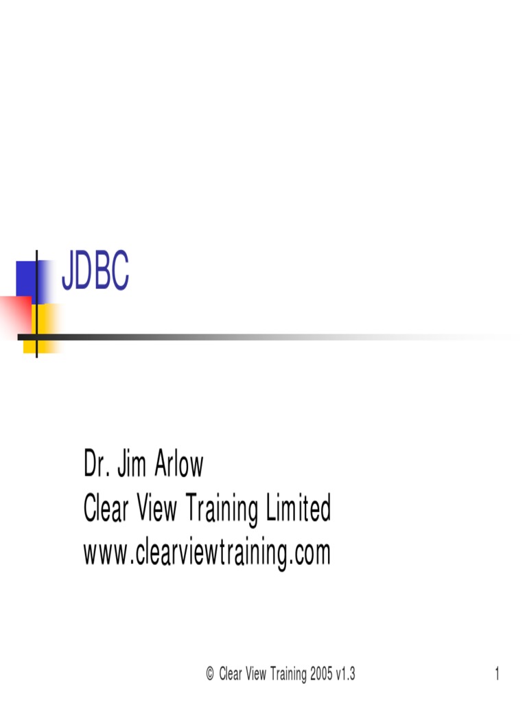009.01 Arlow JDBC Tutorial July 2005 PDF | PDF | Information Retrieval ...