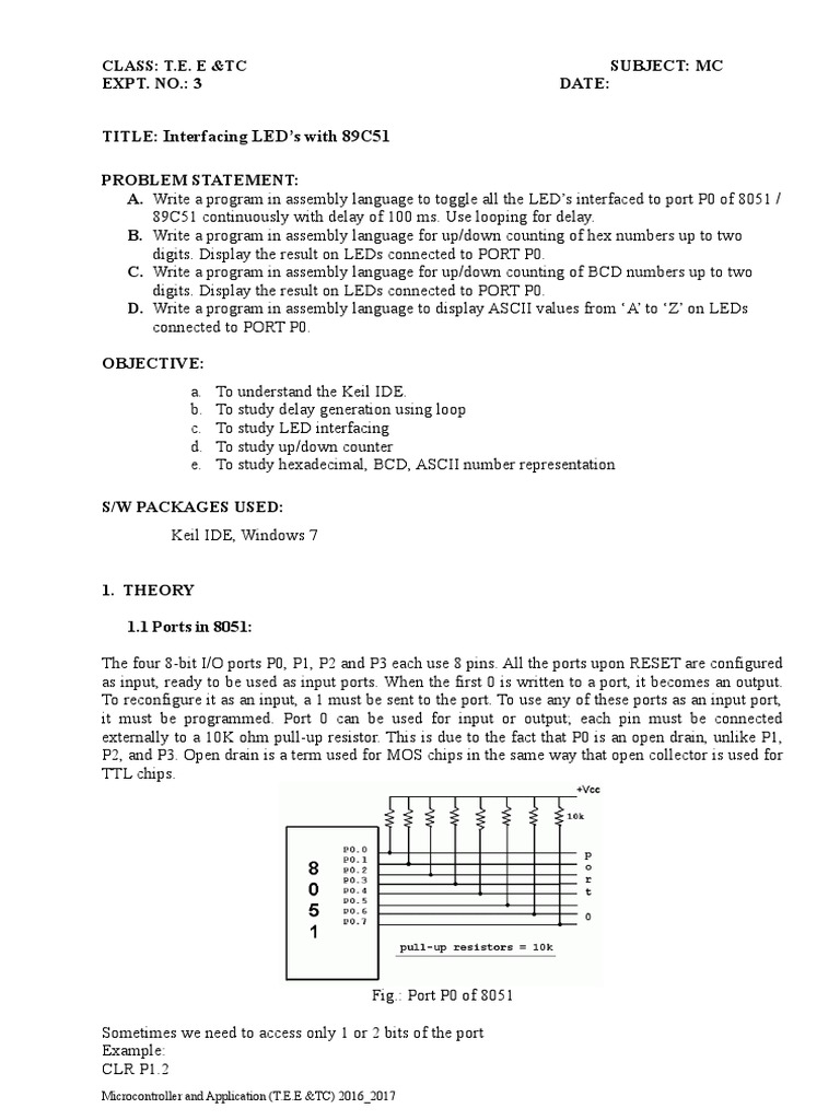 8051 Lab Led | PDF | Binary Coded Decimal | Ascii 8051 Lab Led | PDF | Binary Coded Decimal | Ascii