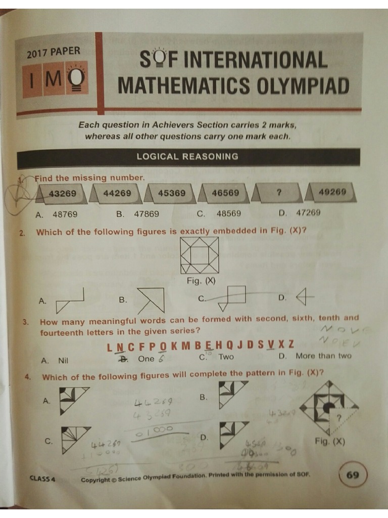 Class 4 IMO 2017 Solved Paper | PDF