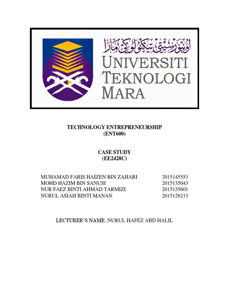 Case Study 1 Ent 600 | PDF | Internet Of Things | Electrification
