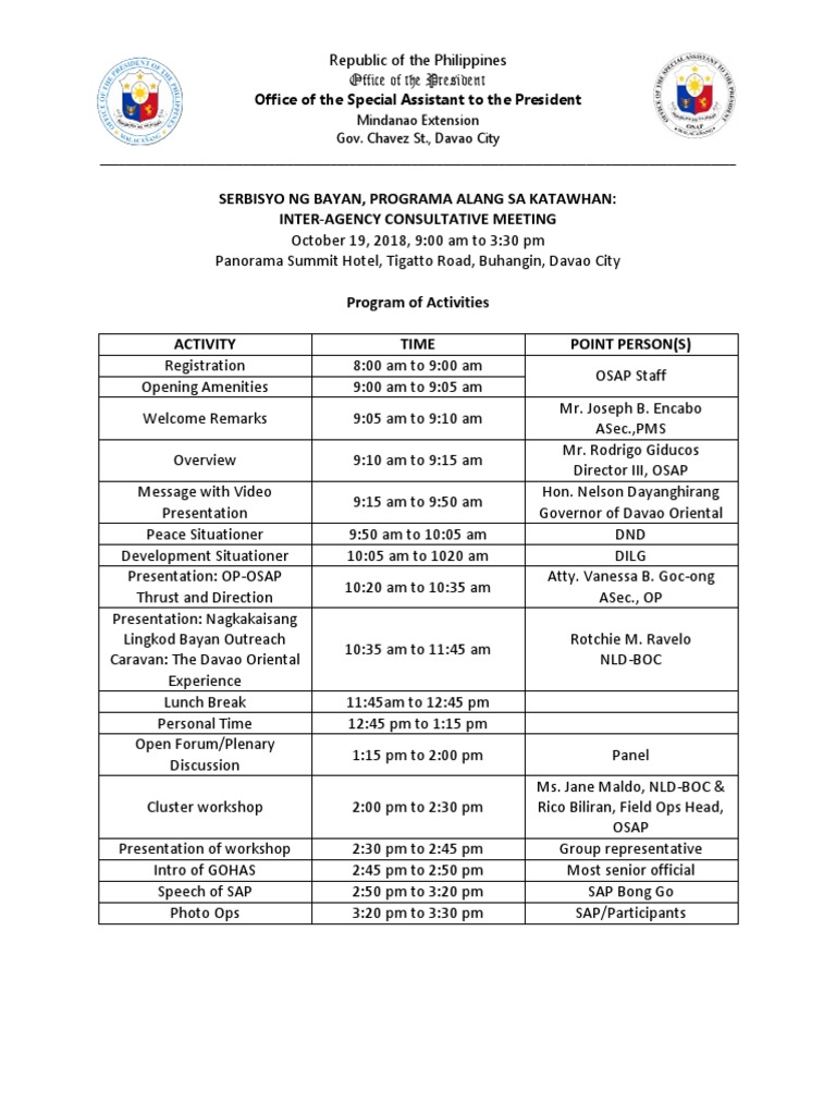 Program Flow (Serbisyo NG Bayan) | PDF
