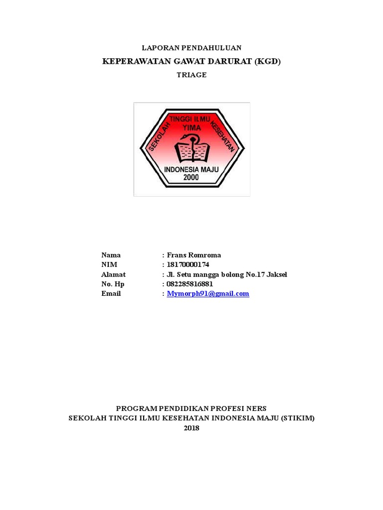 Triage: Prinsip dan Proses KGD | PDF | Pengembangan Diri | Kesehatan Holistik