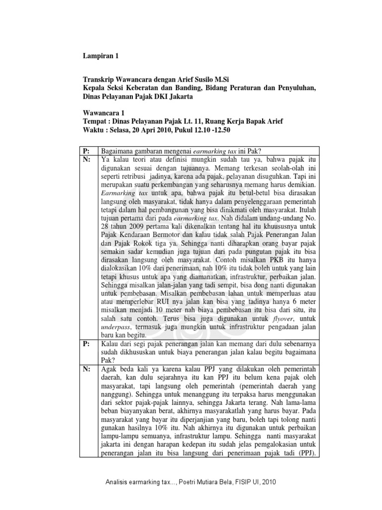 Contoh Transkrip Wawancara Kualitatif | PDF