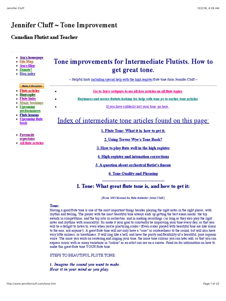 Jennifer Cluff | PDF | Flute | Nature