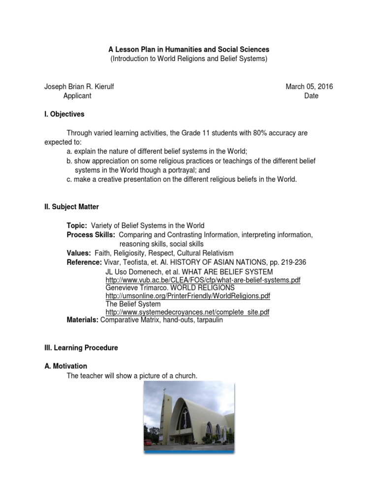 Lesson Plan Worlds Religious Belief | PDF | Monotheism | Polytheism