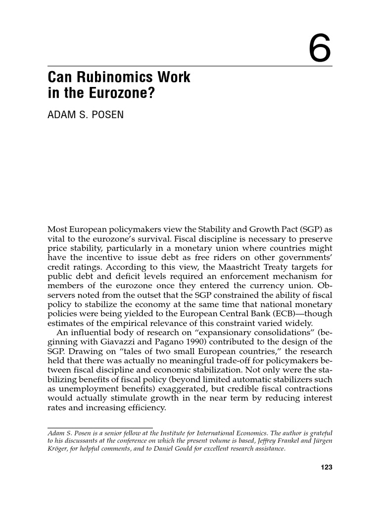 06iie3748 Rubinomics | PDF | Eurozone | Fiscal Policy