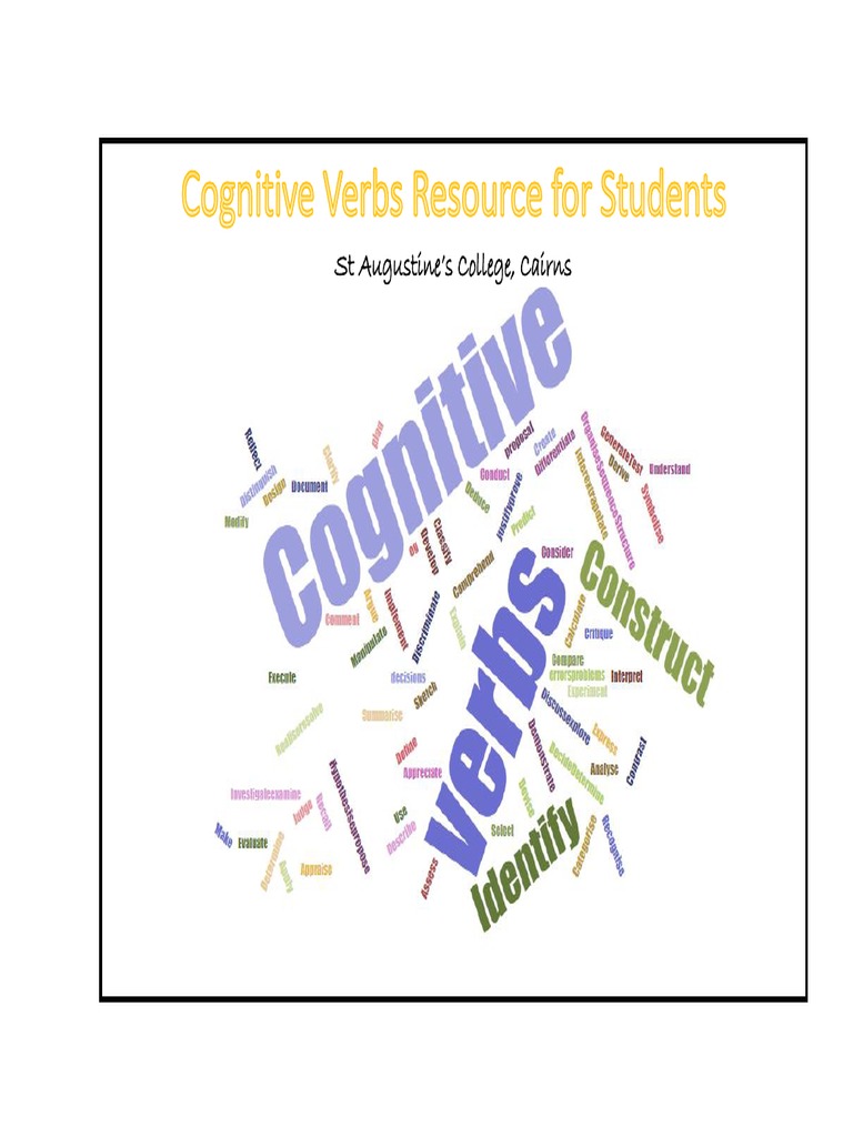Cognitive Verbs Resource For Students and Parents | PDF | Inquiry ...