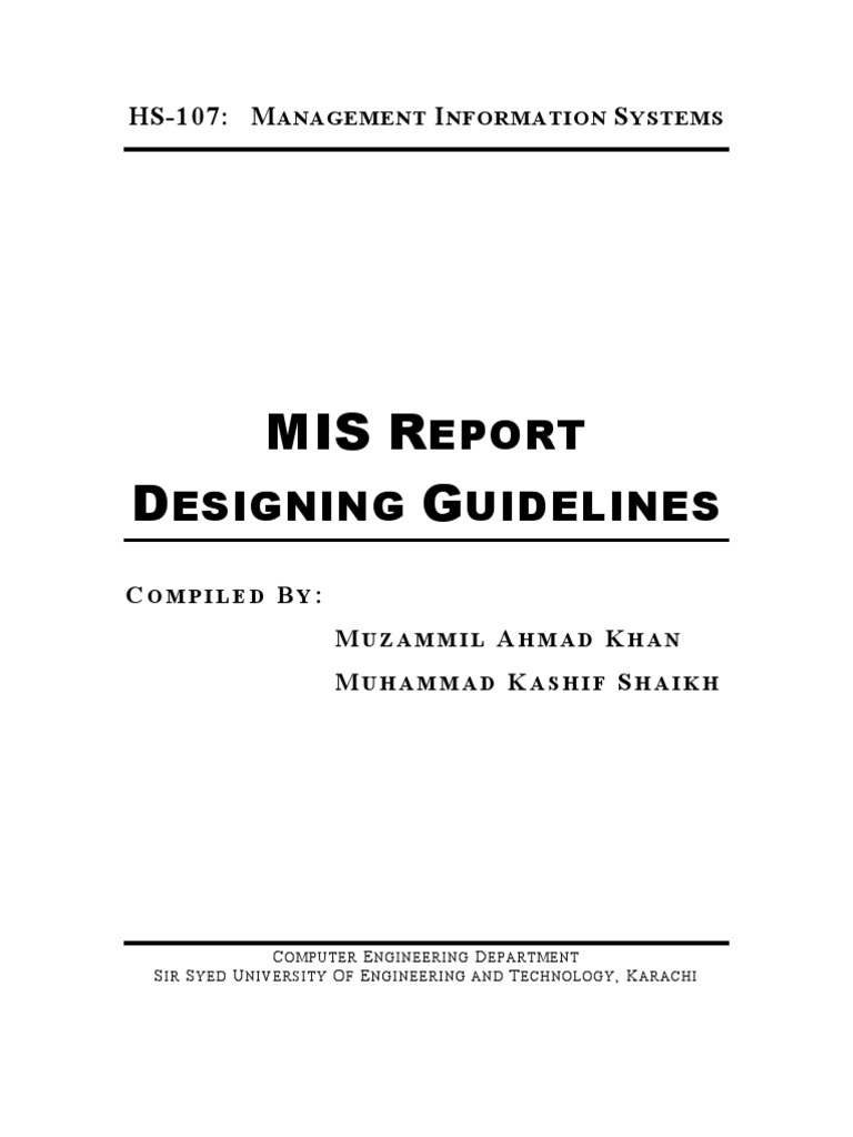 MIS R D G: Eport Esigning Uidelines | PDF | Management Information ...