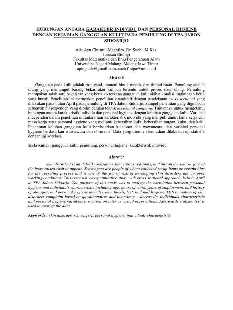 Contoh Penulisan Abstrak | PDF