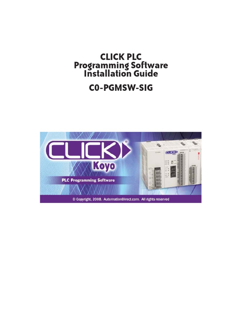 Click PLC Programming Software Installation Guide C0-Pgmsw-Sig ...