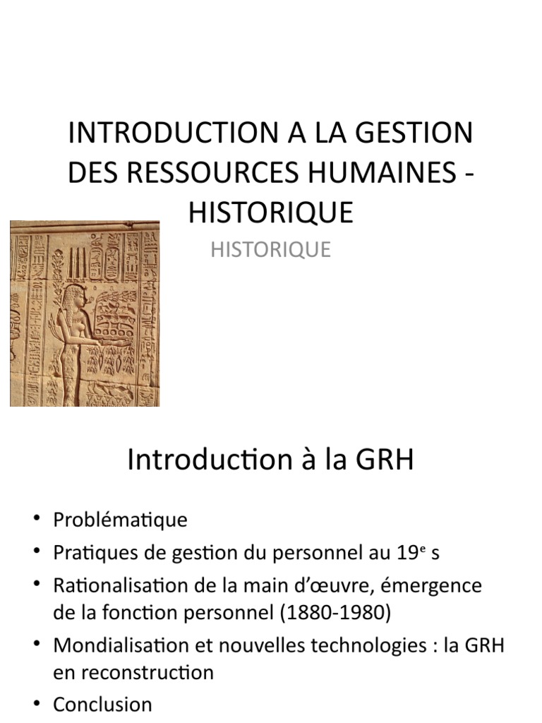 Histoire et évolution de la GRH | PDF | Gestion des ressources humaines ...