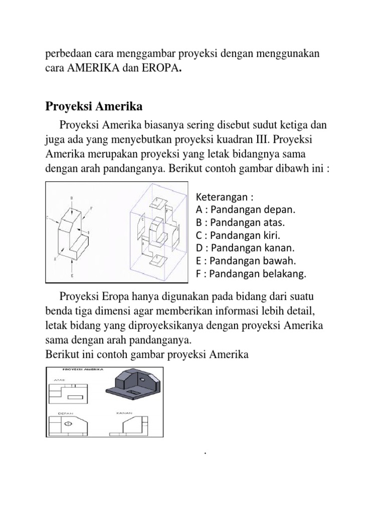 Perbedaan Proyeksi Cara AMERIKA Dan EROPA | PDF