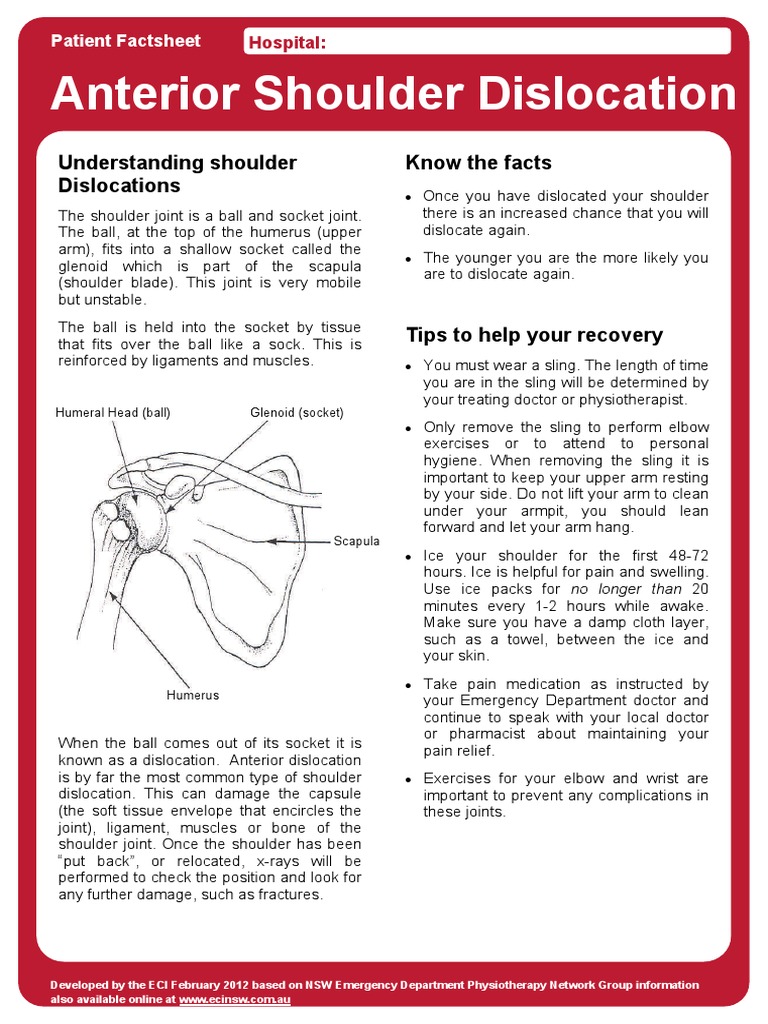 Anterior Shoulder Dislocation | PDF | Shoulder | Elbow