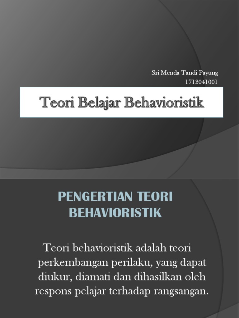 Teori Belajar Behavioristik | PDF