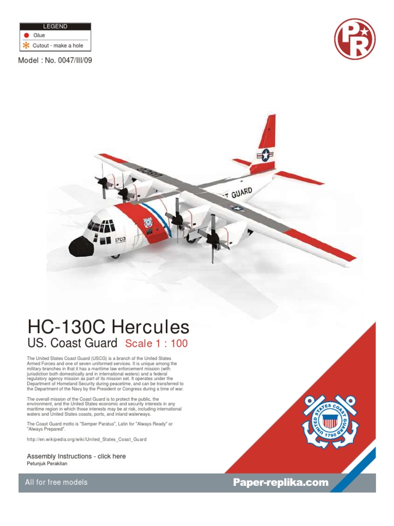 PAPERCRAFT - US Coast Guard HC-130H | PDF | United States Coast Guard ...