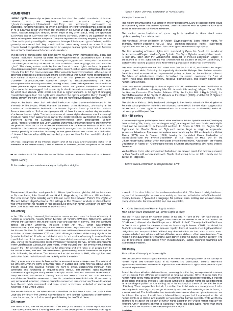 Human Rights | PDF | Natural And Legal Rights | Human Rights