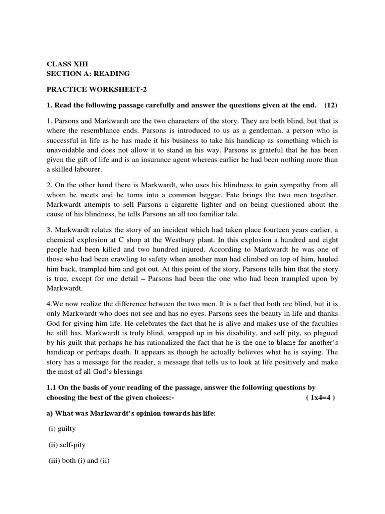 Reading Worksheet 1 | Download Free PDF | English Language | Language ...