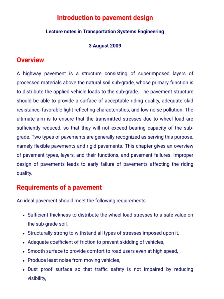 Introduction To Pavement Design | PDF | Road Surface | Asphalt