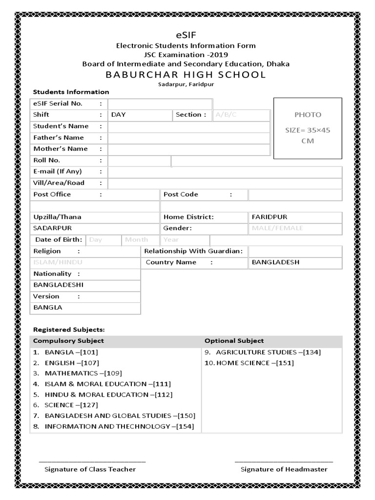 Students Information Pdf