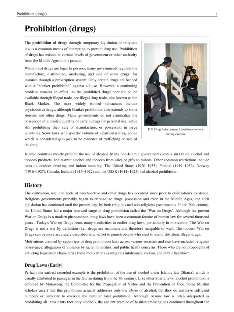 Prohibition of Drugs | PDF | Prohibition Of Drugs | Illegal Drug Trade