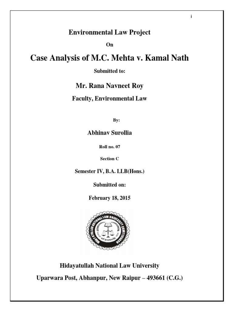 Environmental Law Project | Download Free PDF | Social Institutions ...