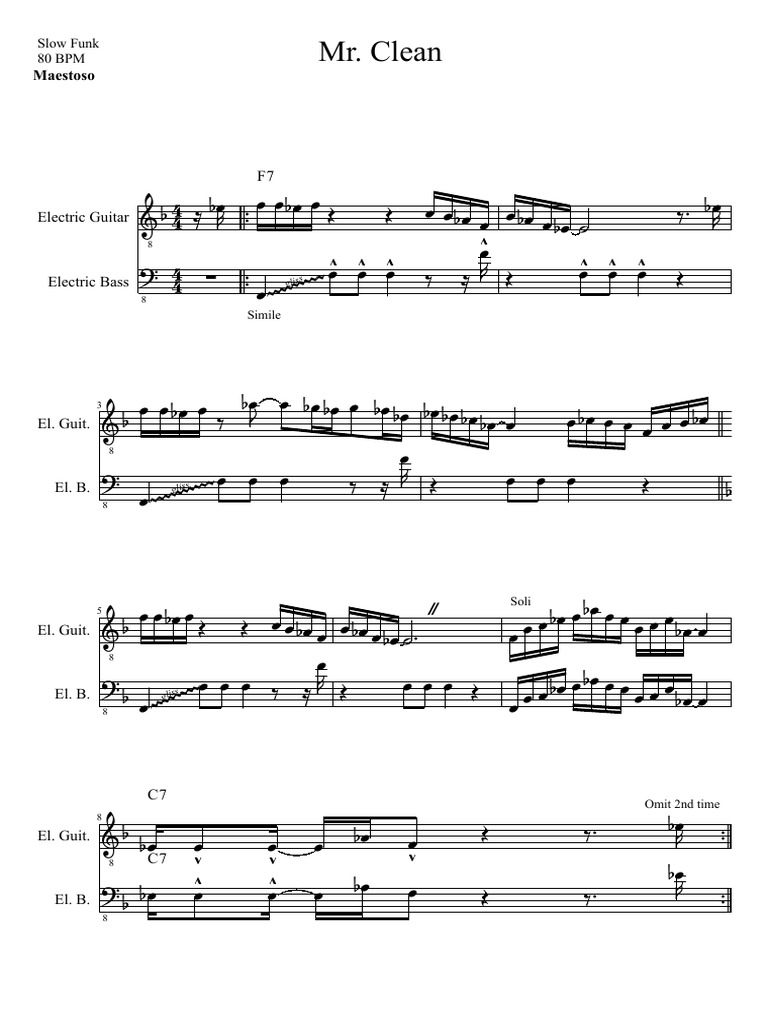 MR Clean PDF | PDF | Popular Music | Guitar Family Instruments