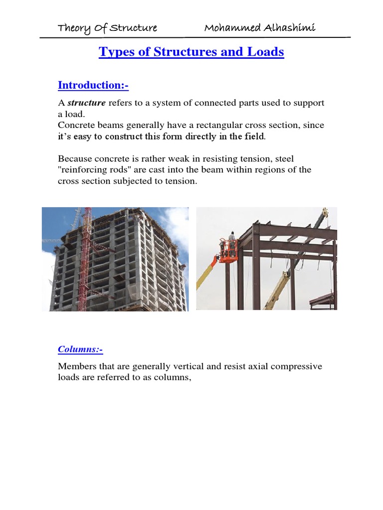 Types of Structures and Loads: Introduction | PDF | Beam (Structure ...
