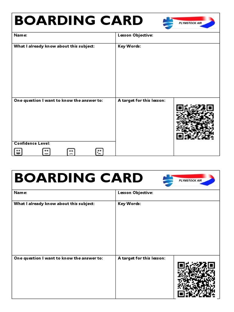 Boarding and Departure Cards | PDF