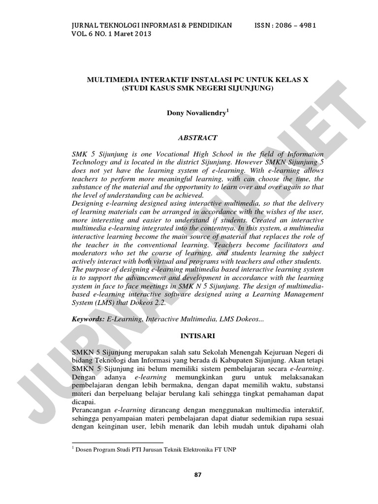 Designing an Interactive Multimedia-Based E-Learning System for ...