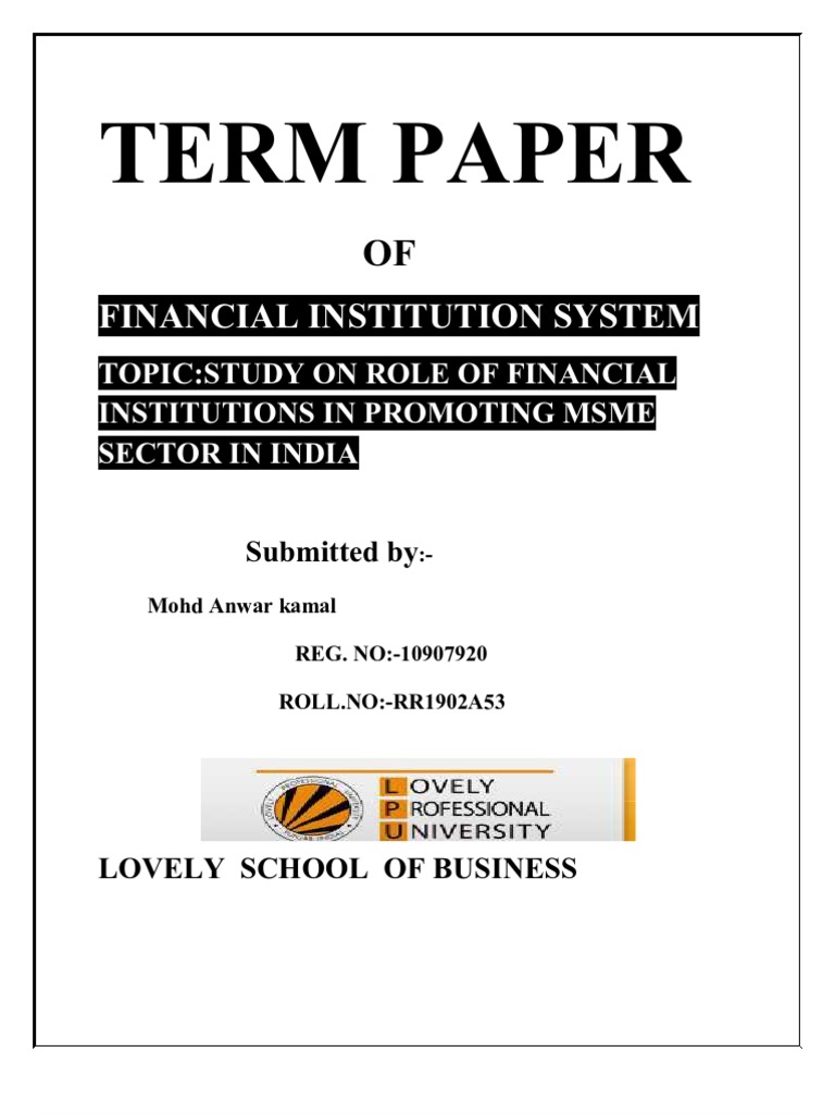 Financial Institutions | PDF | Small And Medium Sized Enterprises ...