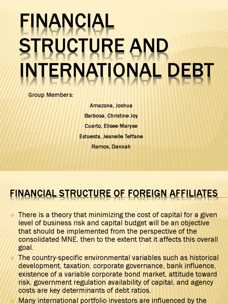 Financial Structure and International Debt: Group Members | PDF | Bonds ...