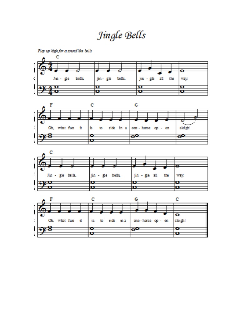 Jingle Bells Easy With Chords | PDF | Entertainment (General)