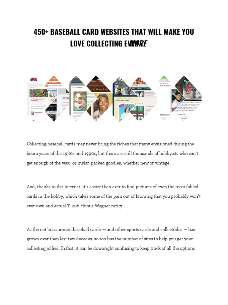 450+ Baseball Card Websites That Will Make You Love Collecting Even ...