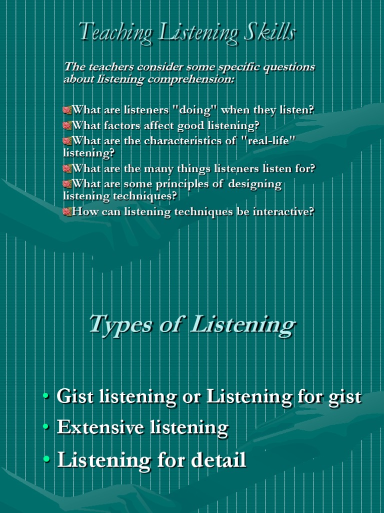 Teaching Listening Skills-Power Point | PDF