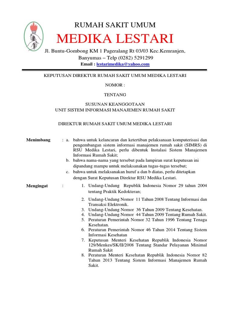 Unit Kerja Simrs | PDF