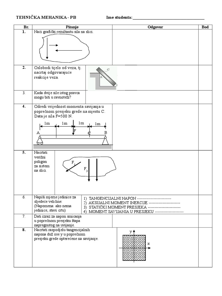 Mehanika Ispit | PDF