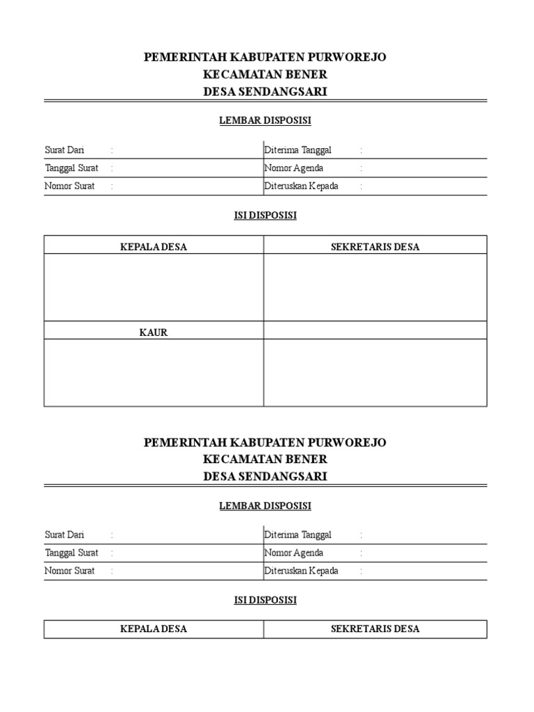 Contoh Format Disposisi - Delinewstv