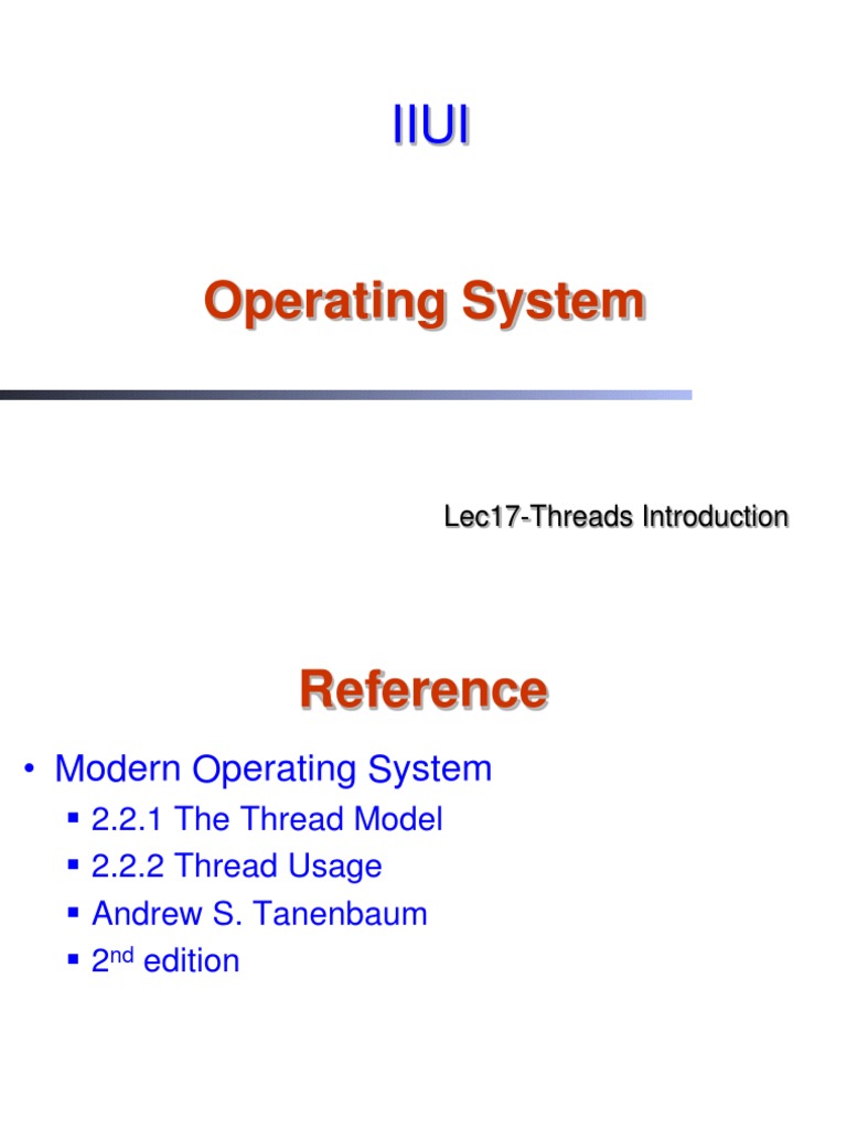 Lec17 Threads Introduction | PDF | Thread (Computing) | Process (Computing)