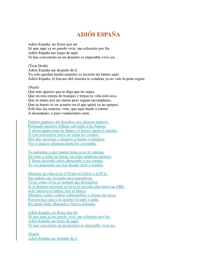 Adios España | PDF | España | Ocio